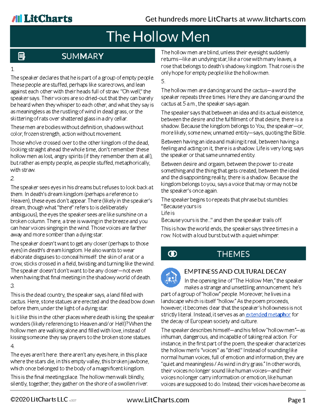 The hollow men poem Thomas Stearns Eliot - The Hollow Men 1. The ...