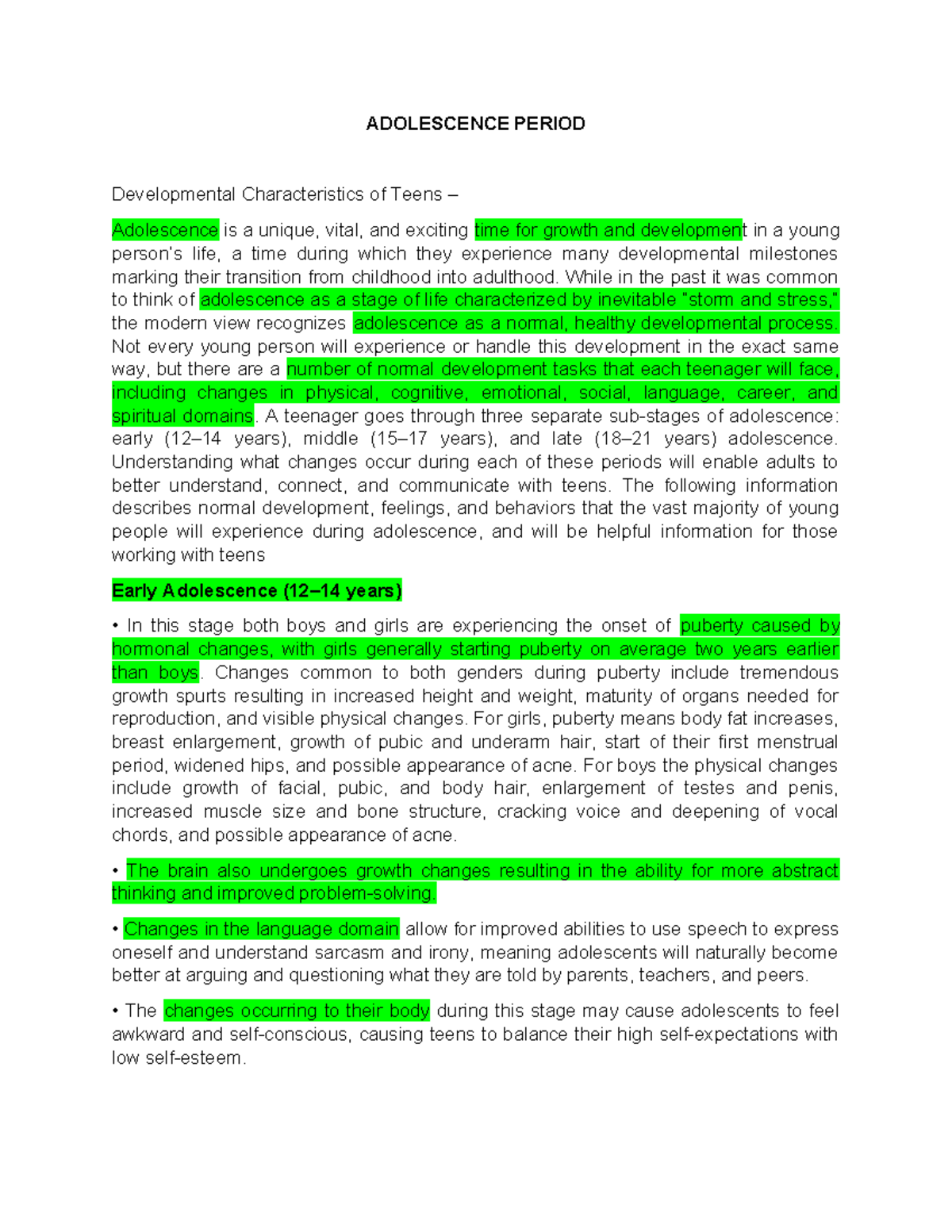 Adolescence Period(26) - ADOLESCENCE PERIOD Developmental ...