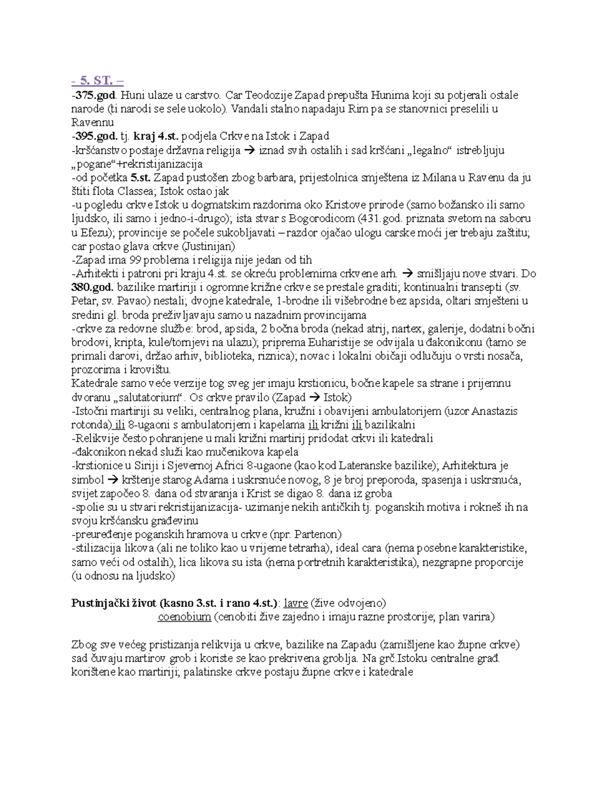 Umjetnost od 3. do 5. stoljeća - 5. ST. Huni ulaze u carstvo. Car ...
