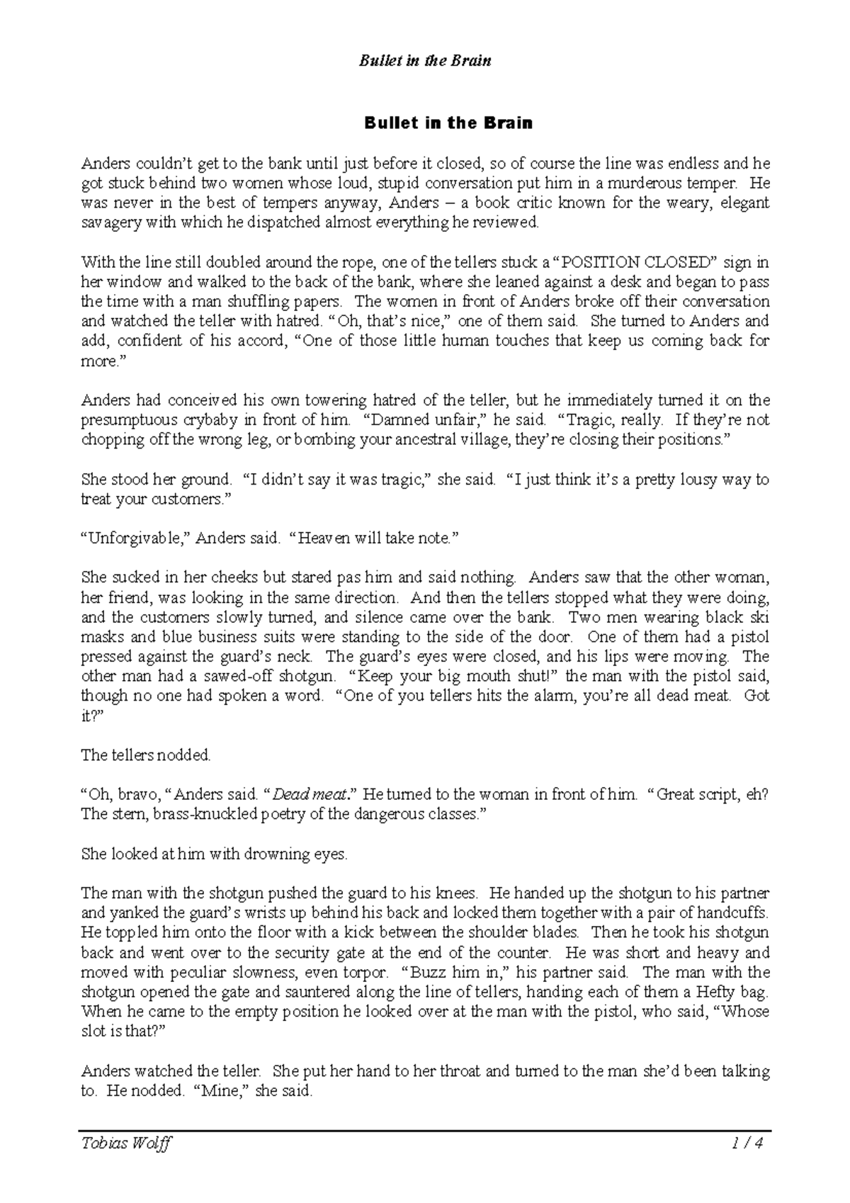 Bullet - Reading Course Pack - - Studocu