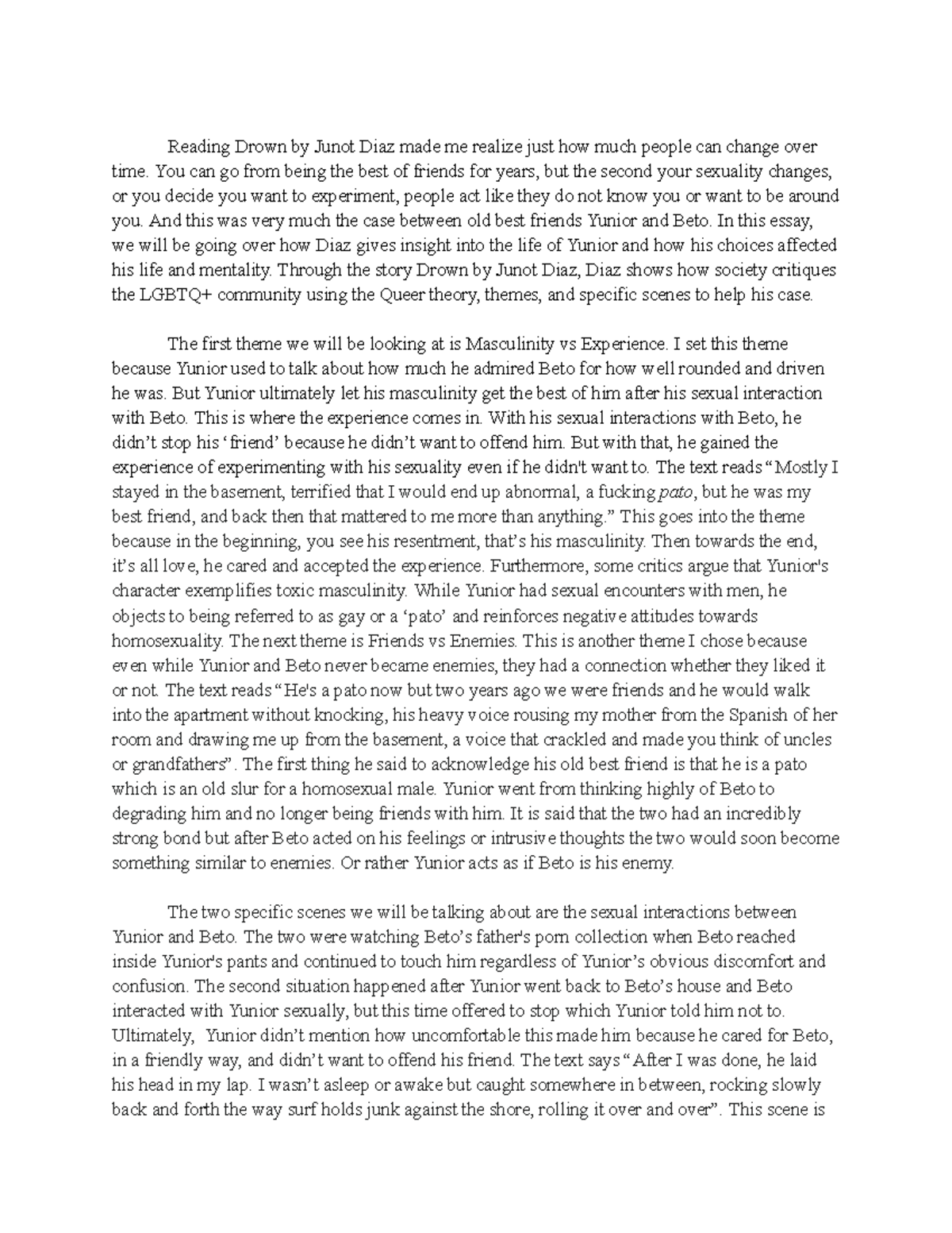 Drown by Junot Diaz - N/A - ENGL 101 - MSU - Studocu