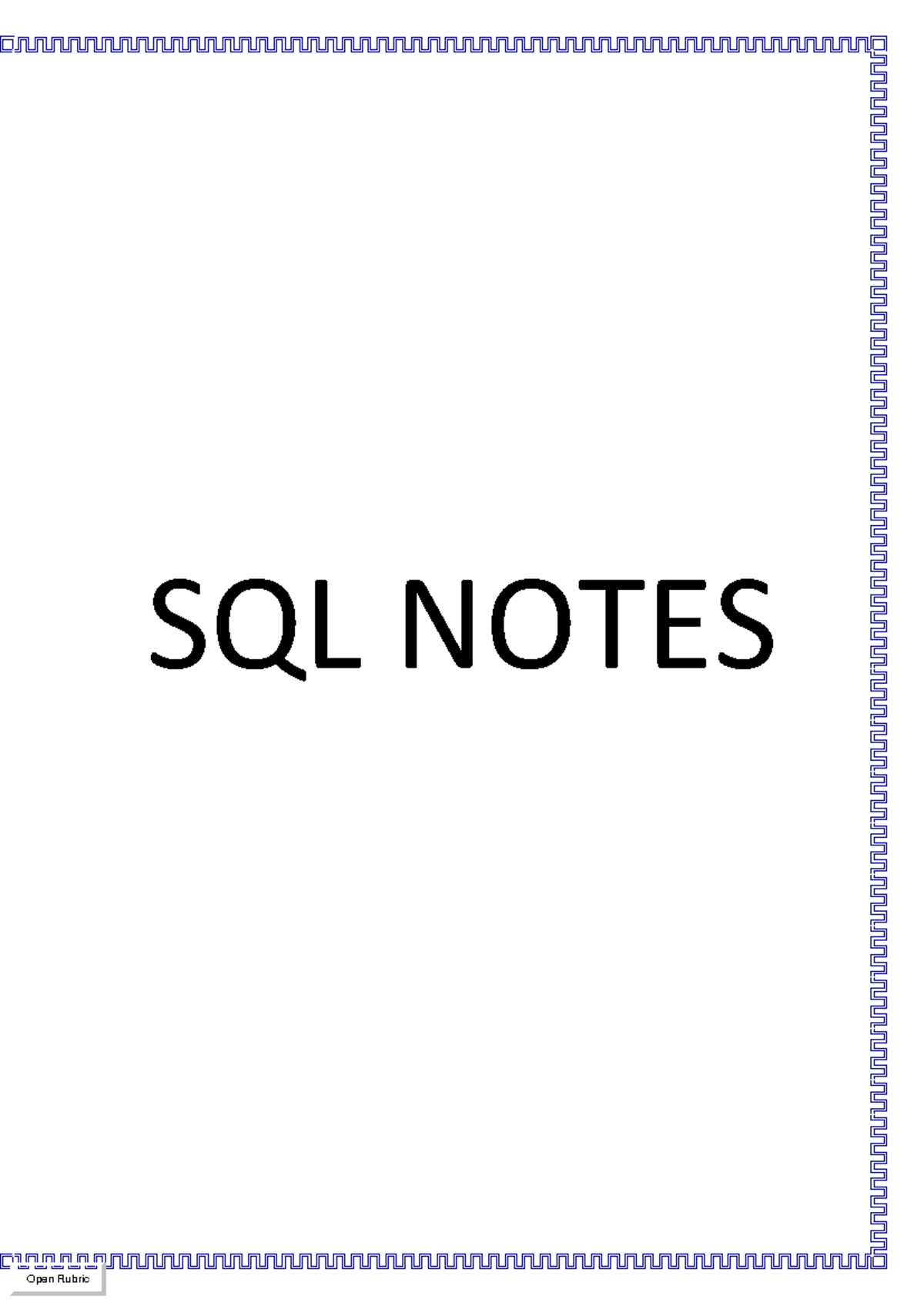 17 Introduction to SQL - SQL NOTES Introduction to SQL SQL is a ...