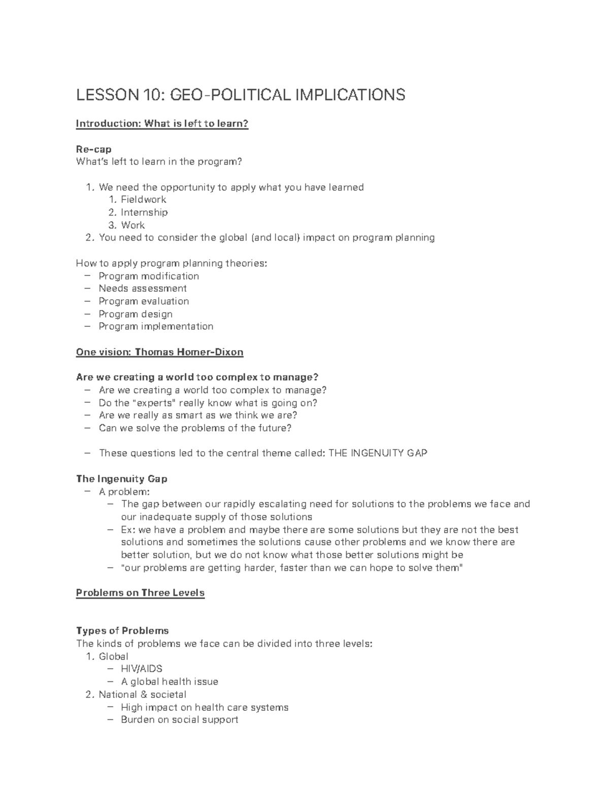 Lesson 10: GEO- Political Implications - 1. 1. 2. 3. 2 ...