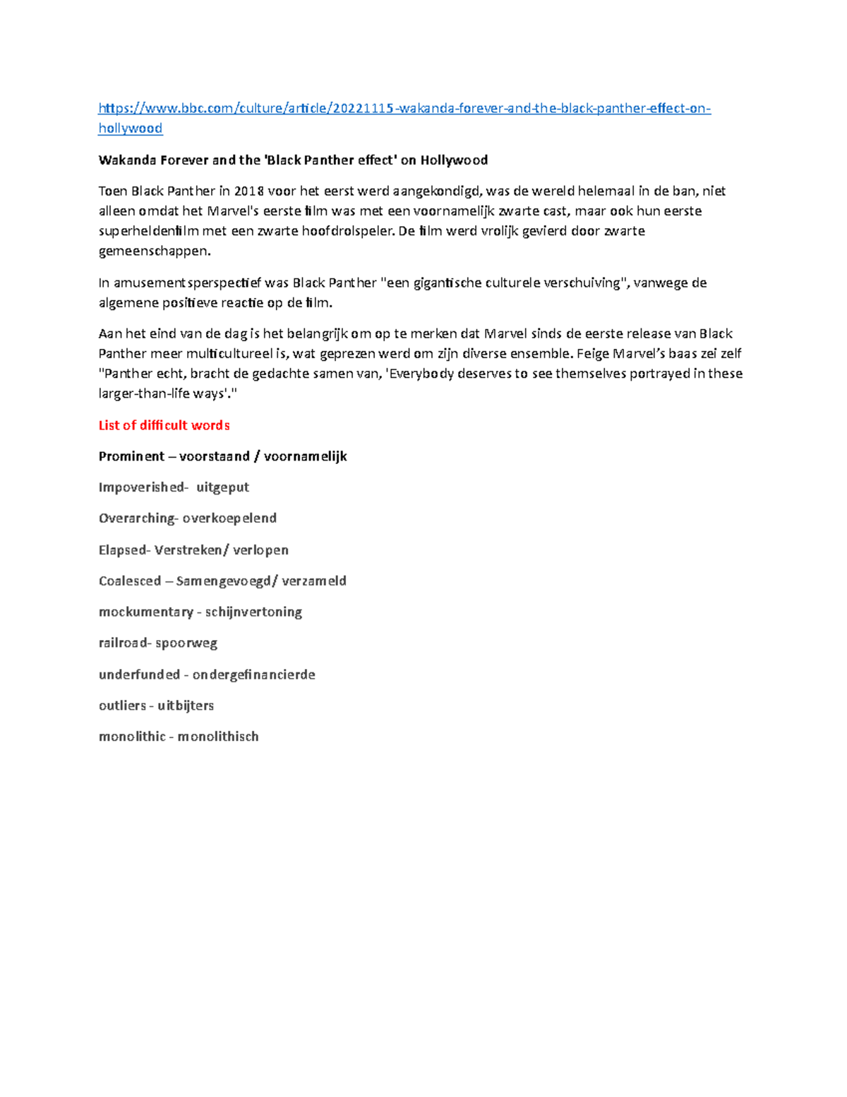 Engels resume - leuke samenvatting - - Studeersnel