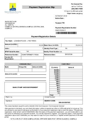 Memarts (73) - GHJKL - Page 1 of 2 G240815- THE REPUBLIC OF UGANDA THE ...