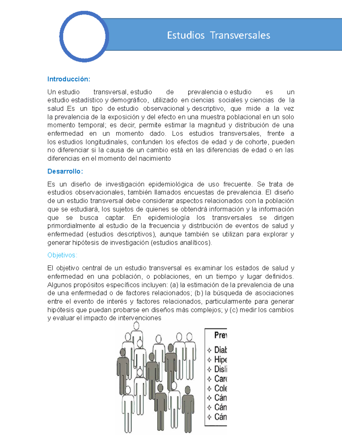 Estudios transversales - Es un tipo de estudio observacional y ...