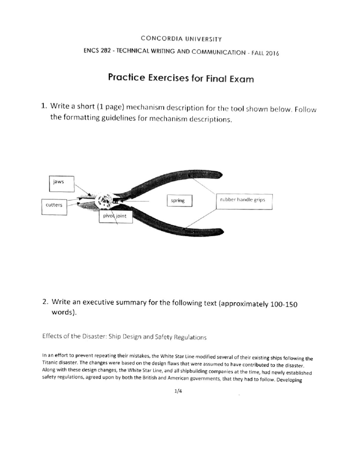 2016 Fall Final - ENCS 282 - Studocu