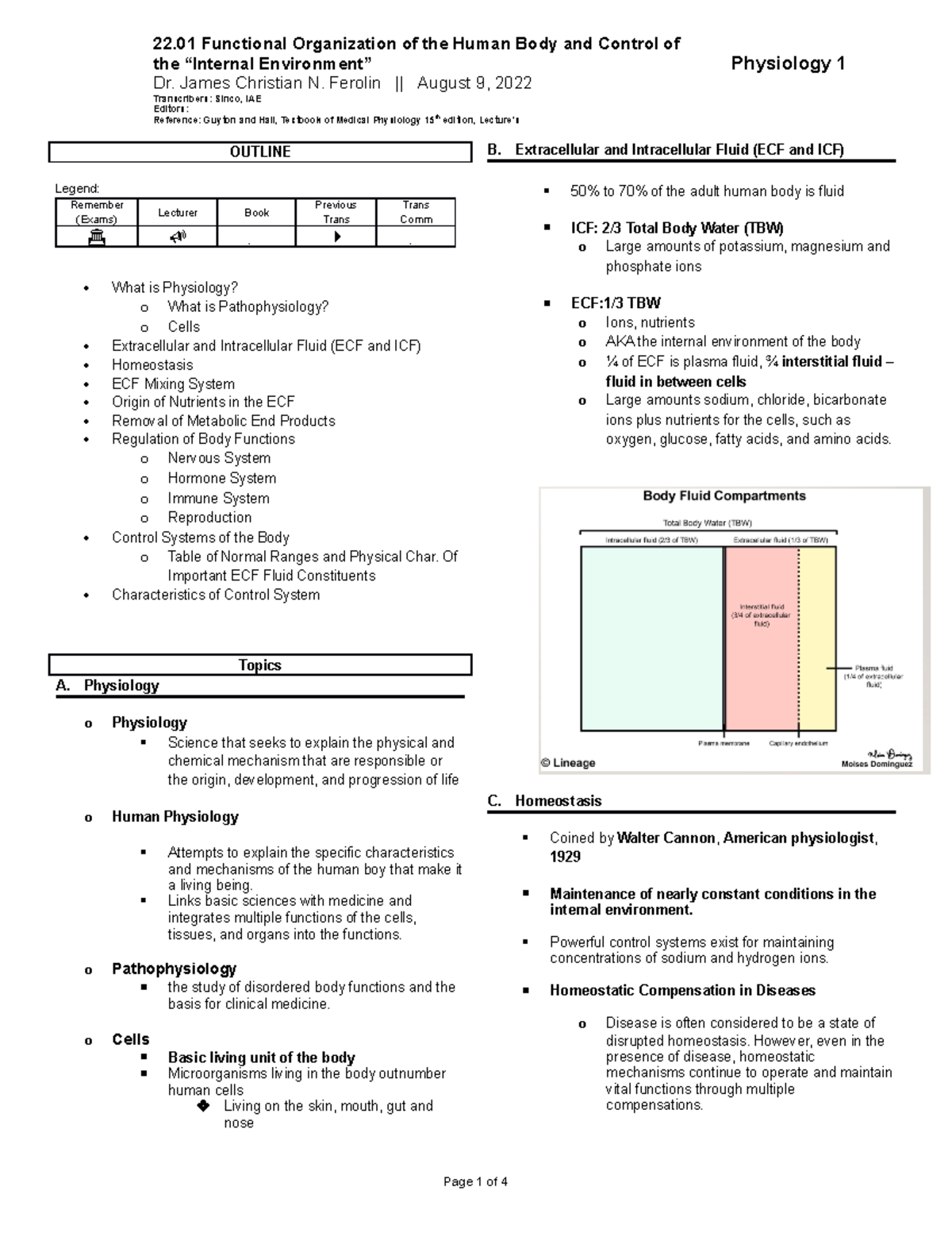 1.1 Physio 1 Functional Organization of the Human Body and Control - 22 ...