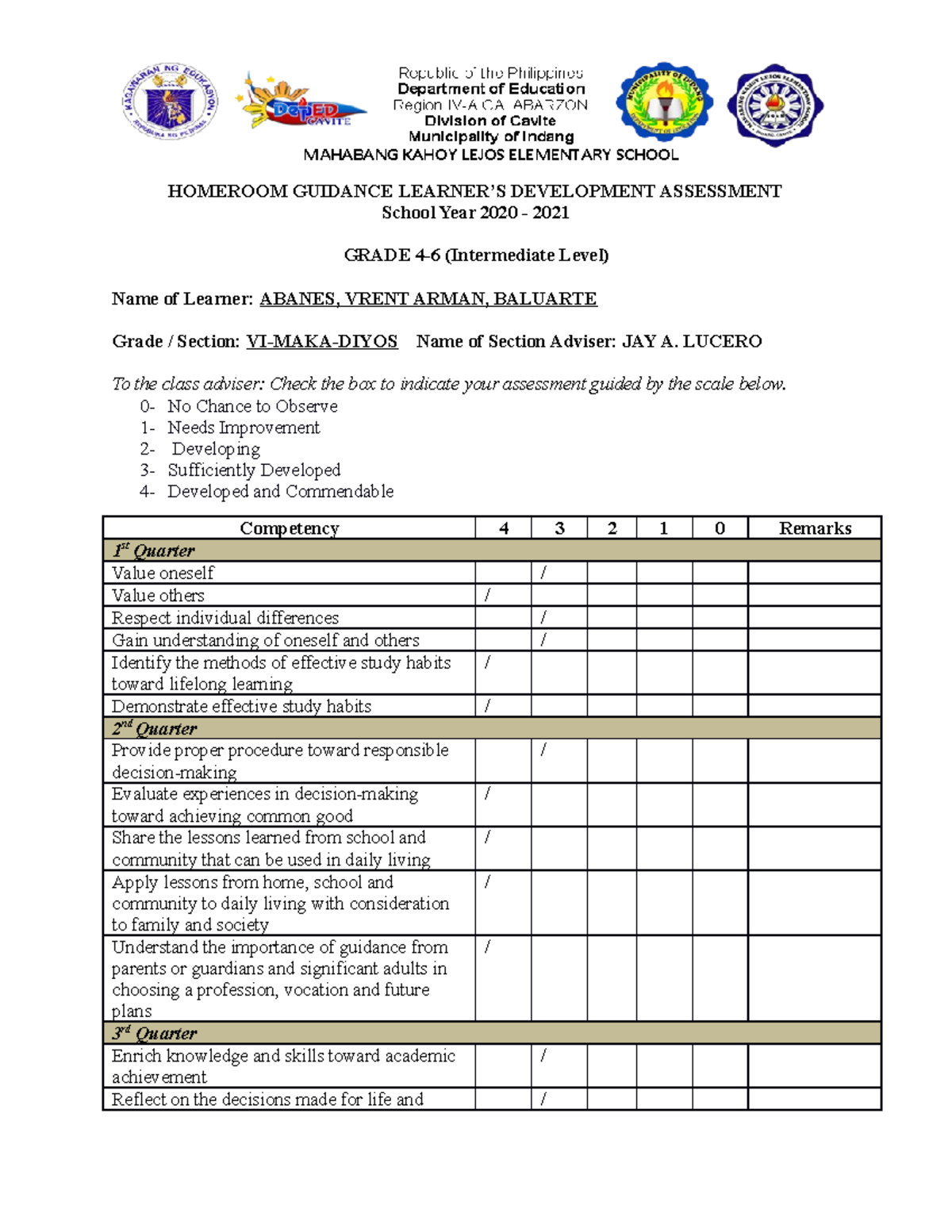 HG-Learners-Development-Assessment - HOMEROOM GUIDANCE LEARNER’S ...