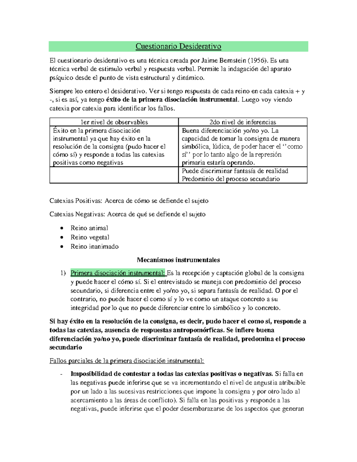 Cuestionario Desiderativo - Es una técnica verbal de estimulo verbal y ...