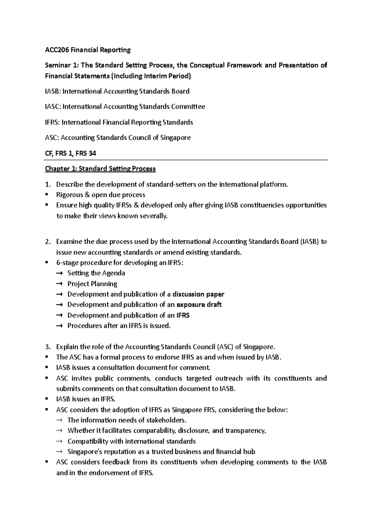 ACC206 Assigned Reading (Seminar Guide Compilation) - ACC206 Financial ...