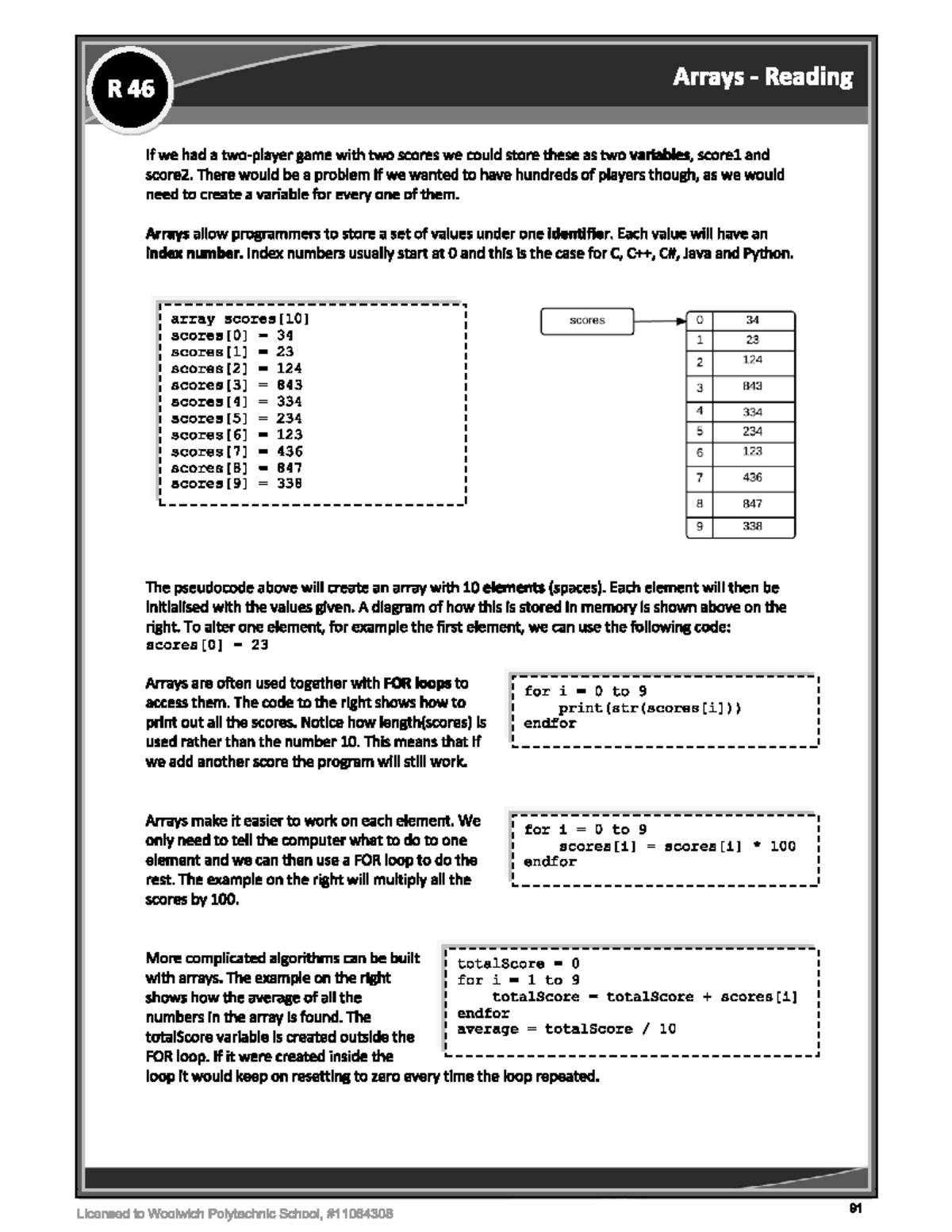 Array - Student - yes yes yes - COMSM1302 - Studocu
