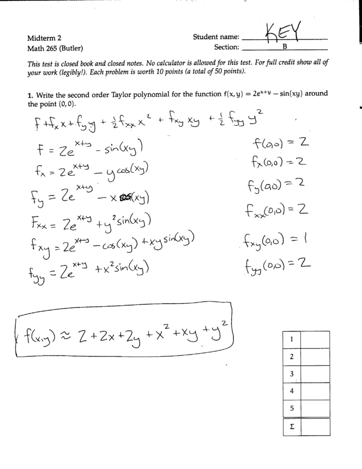 265S12T2 - helpful exams for the class - Midterm 2 Student name: KEY ...