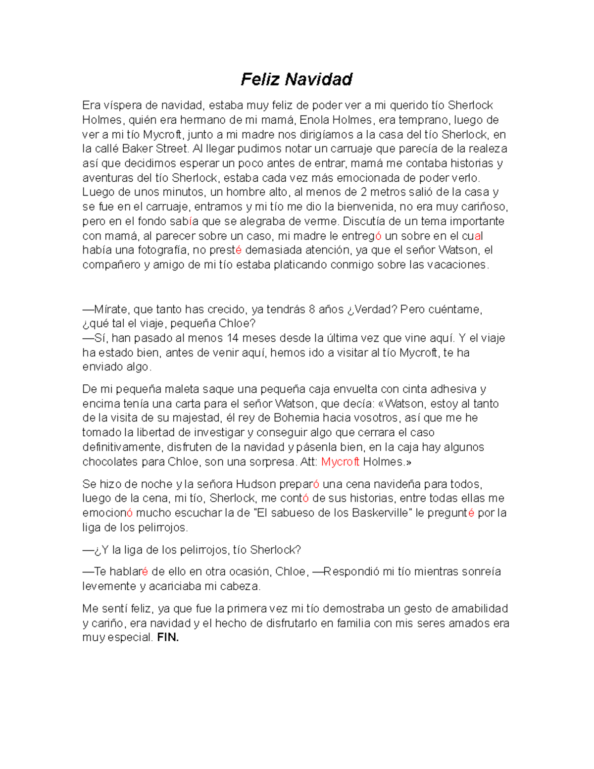 Feliz Navidad corregido- no leer - Feliz Navidad Era víspera de navidad ...