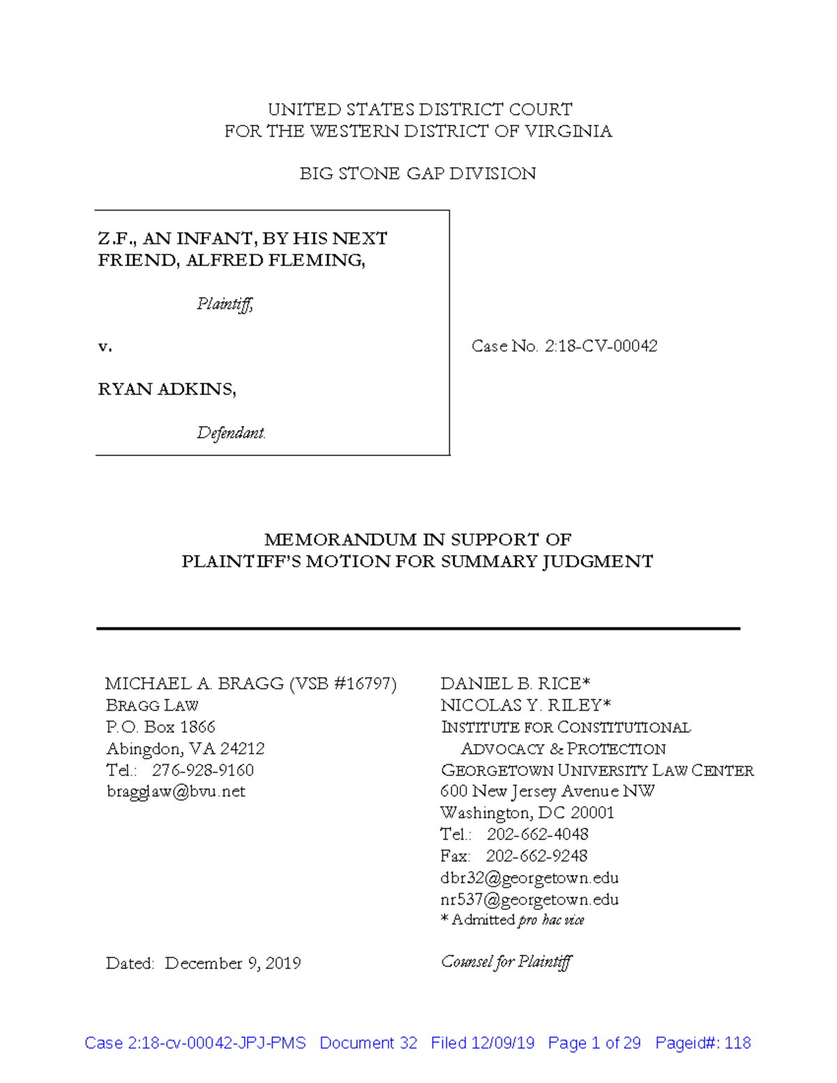 Draft Mtn SJ - kjdf sdkjfa - UNITED STATES DISTRICT COURT FOR THE ...