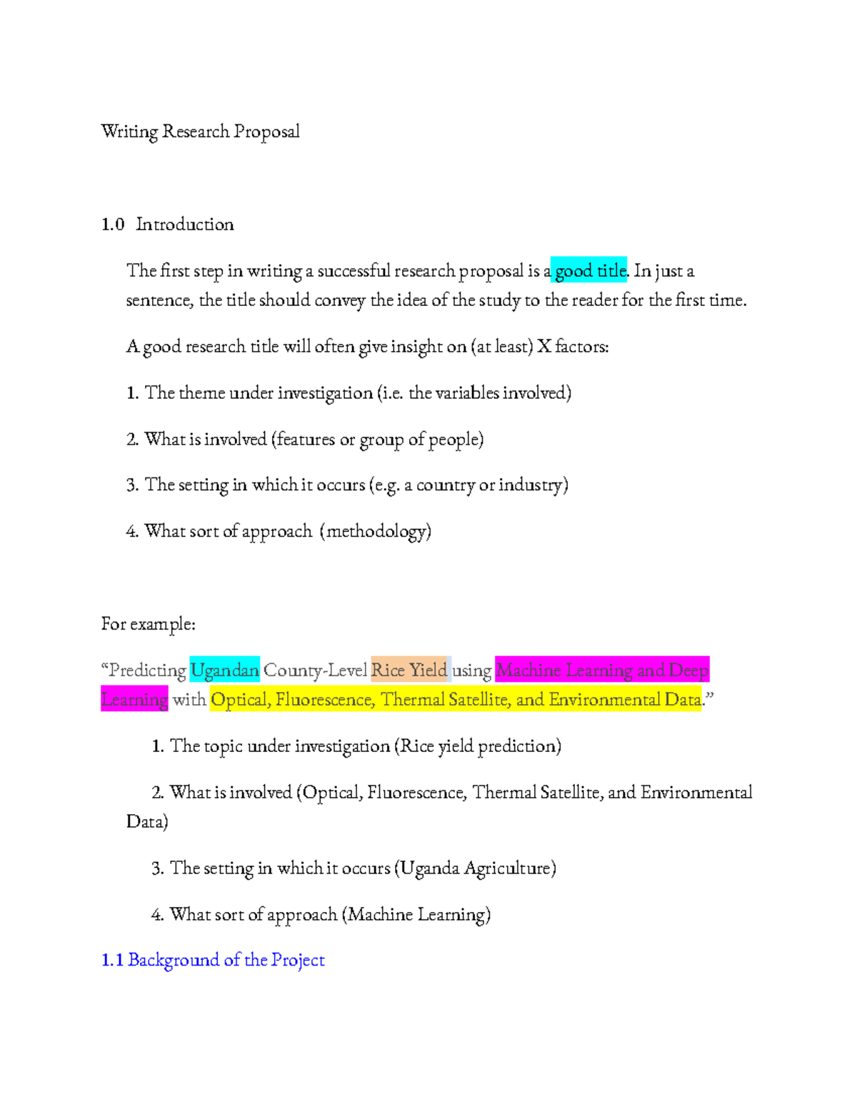 Writingresearchproposal - Writing Research Proposal 1 Introduction The ...