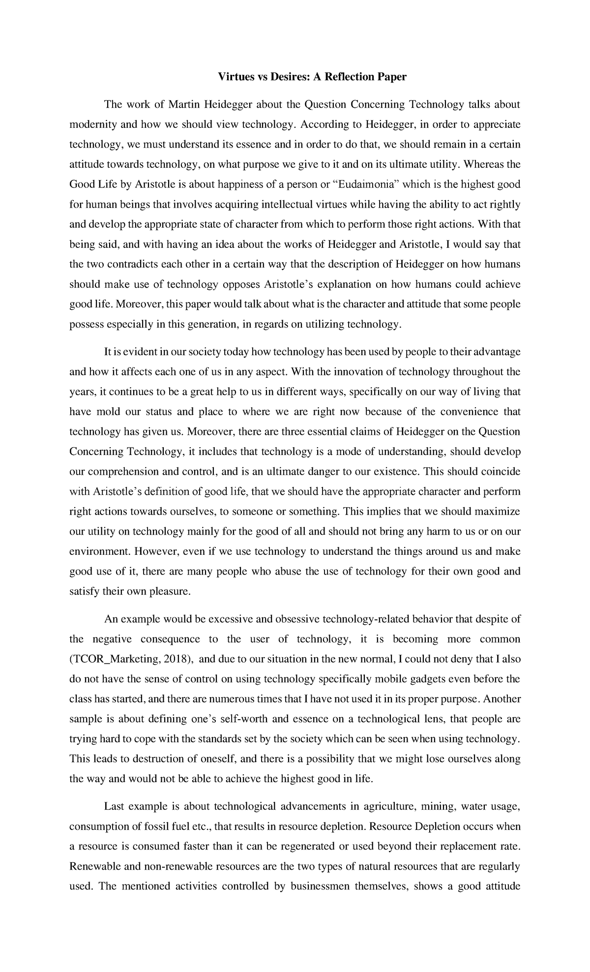 STS PAA 1 Reflection Paper - Science, Technology and Society for ...
