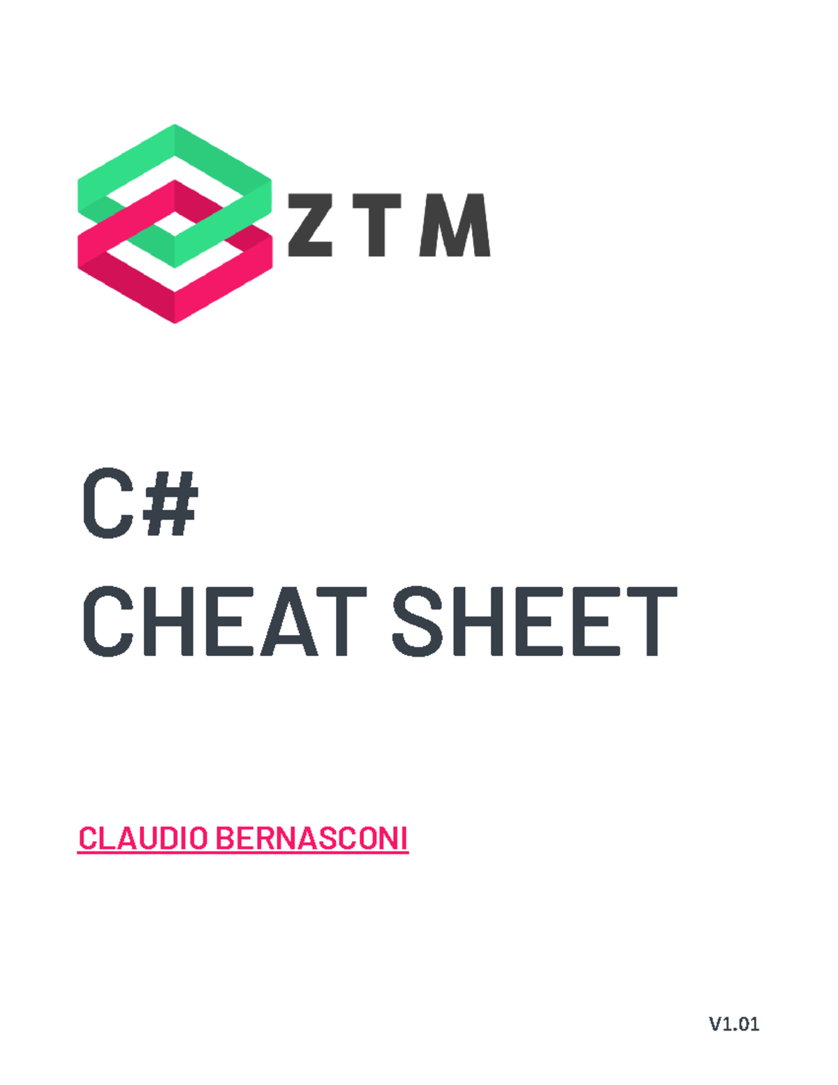 C# Cheatsheet Zero To Mastery V1.01 - V1. C# CHEAT SHEET CLAUDIO ...