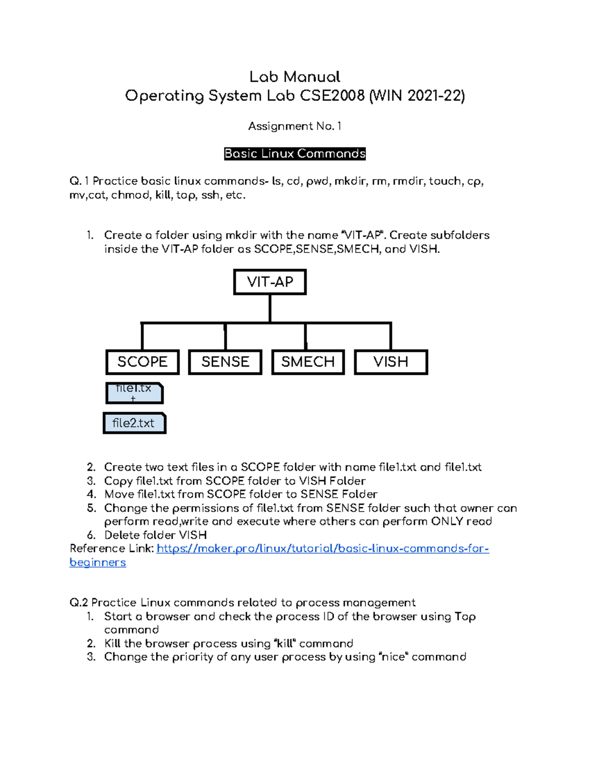 Assignmnets - Summary Re: The Ash Lad - Lab Manual Operating System Lab ...
