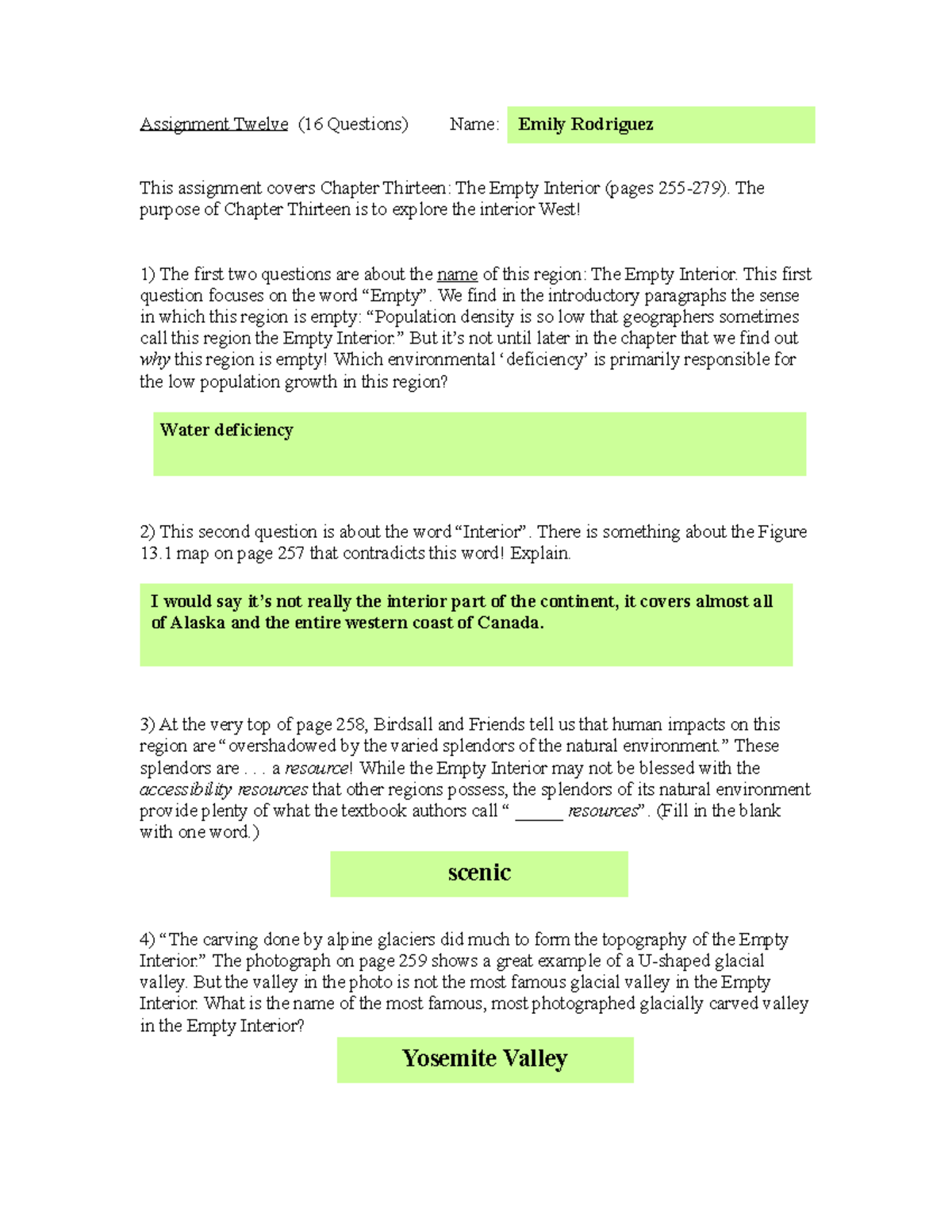 Assignment 12 Rodriguez - Assignment Twelve (16 Questions) Name: This ...