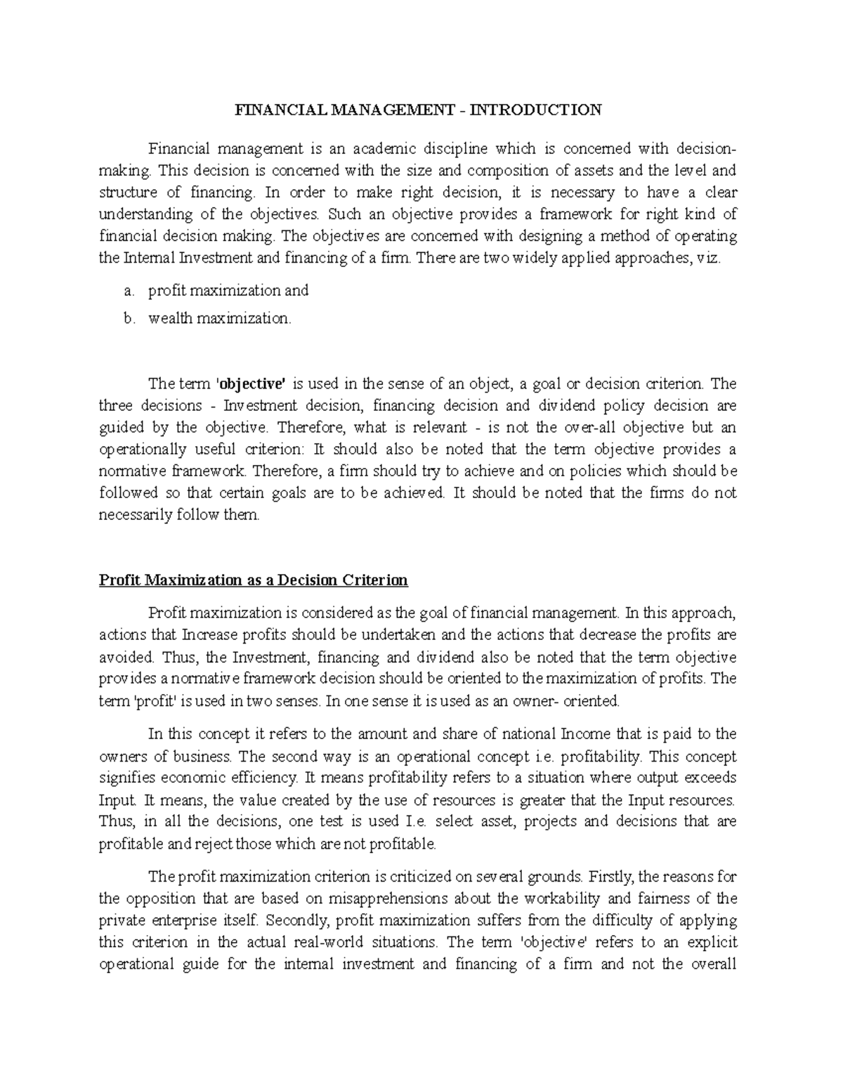 FINMAN: Introduction to Financial Management - FINANCIAL MANAGEMENT ...