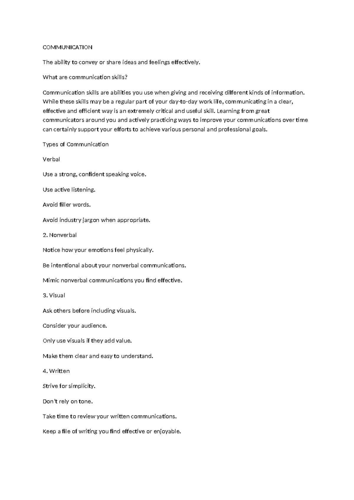Communication training - COMMUNICATION The ability to convey or share ...