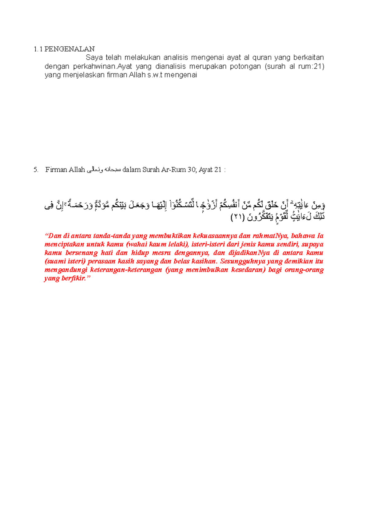 Analisis ayat 2020 - 1 PENGENALAN Saya telah melakukan analisis ...