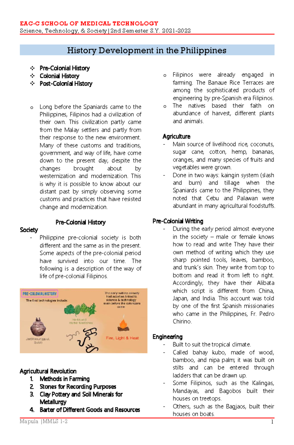 Historical Development IN THE Philippines - EAC-CSCHOOL OF ...