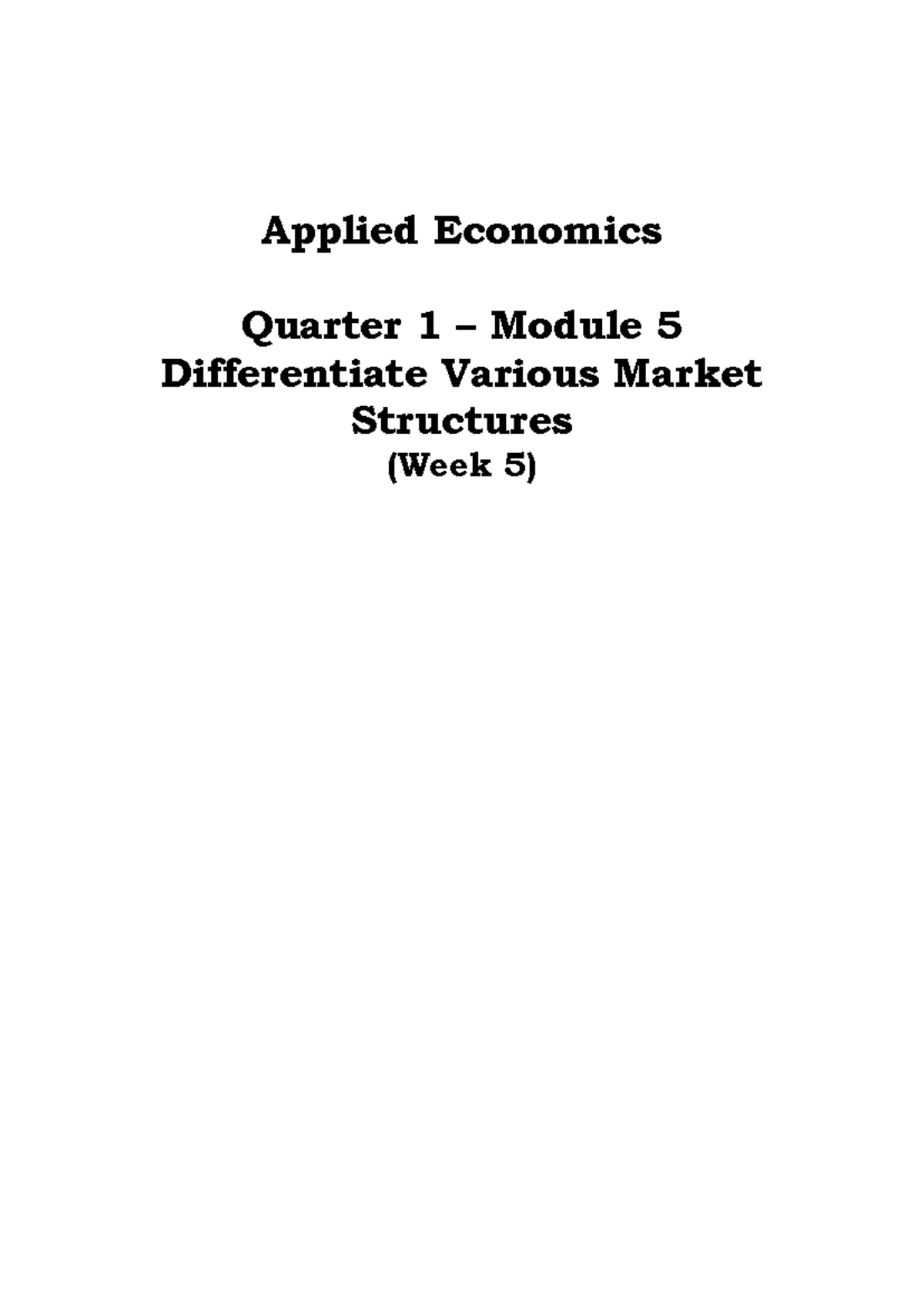 Applied Economic Quarter 1 Module 5 WEEK5 1 - Applied Economics Quarter ...