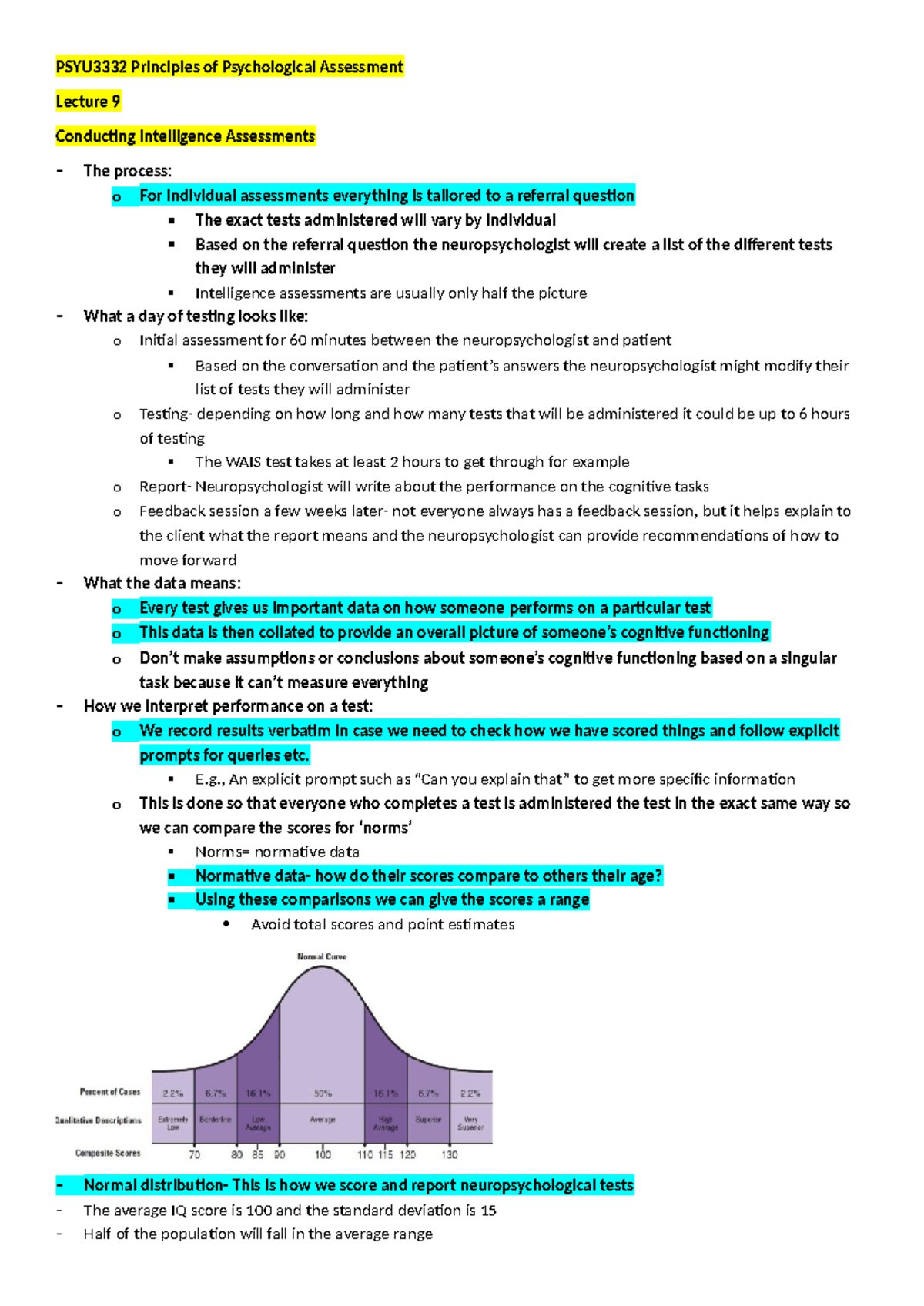 WEEK 9 PSYU3332 Principles of Psychological Assessment - PSYU3332 ...