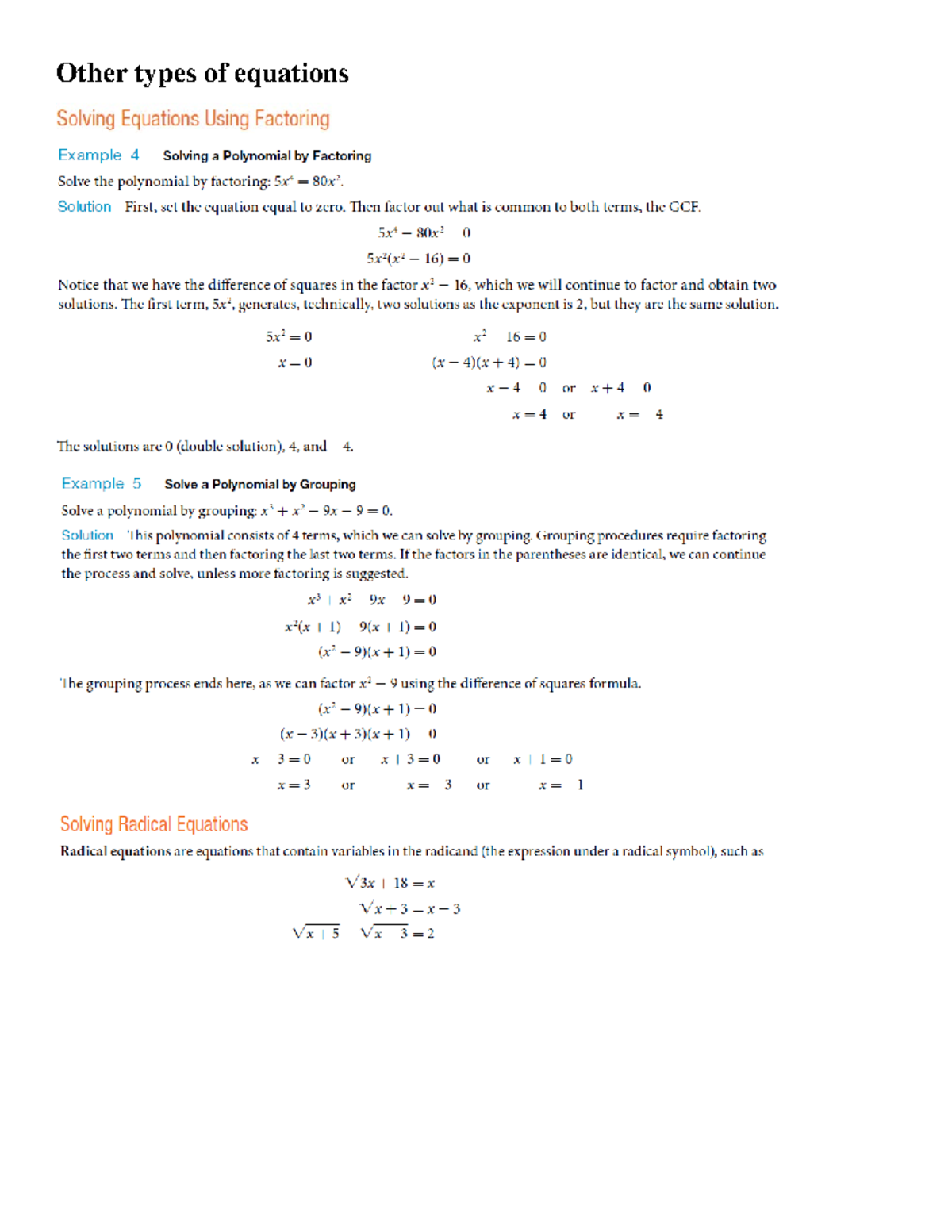 Other types of equations - MATH 1111 - Studocu