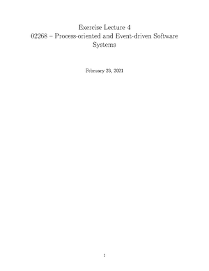 Process and Event driven systems assignment 2 - Exercise Lecture 2 02268 – Process-oriented and ...