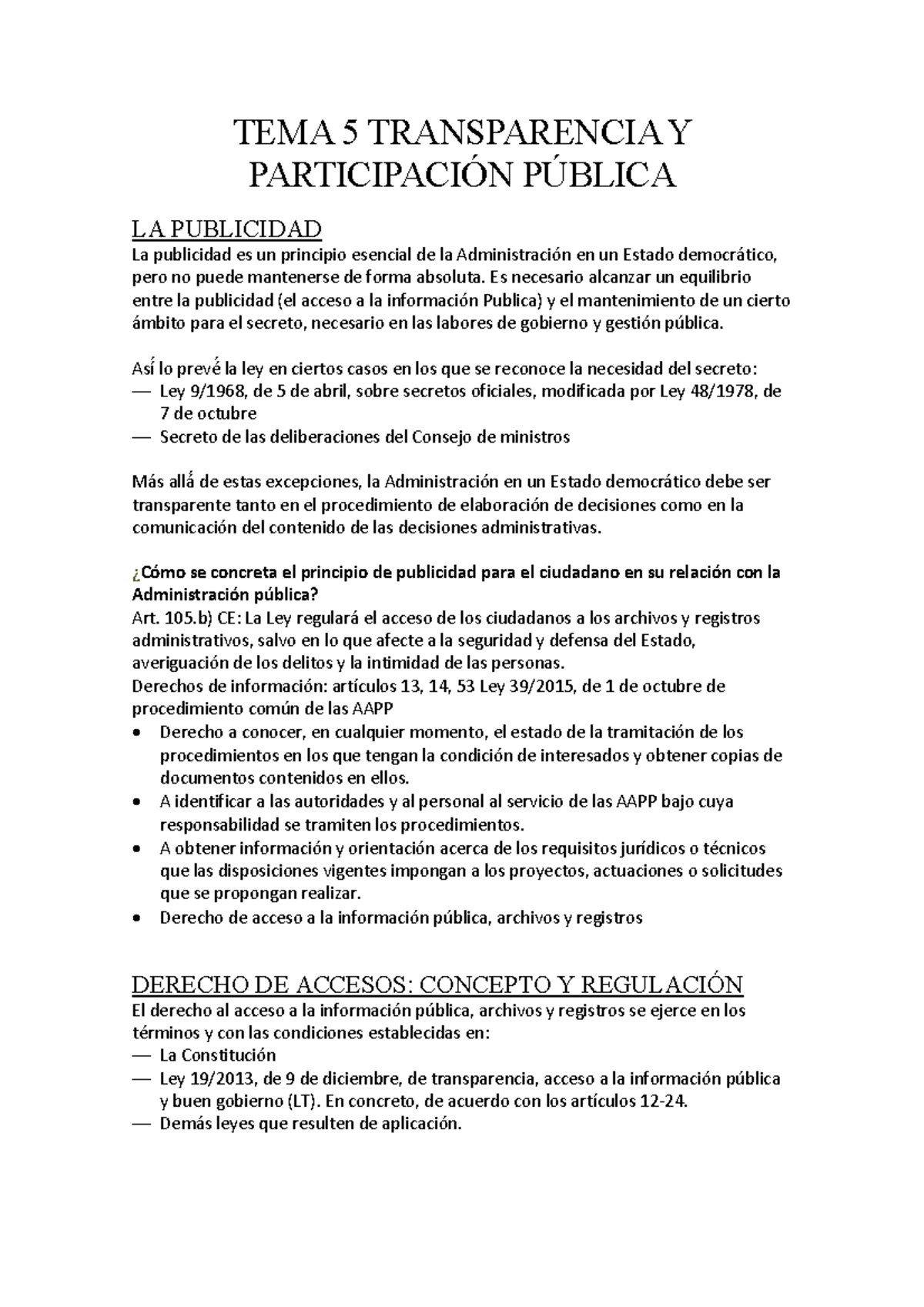 T5 Transparencia Y Participación Pública - TEMA 5 TRANSPARENCIA Y PARTICIPACIÓN PÚBLICA LA - Studocu