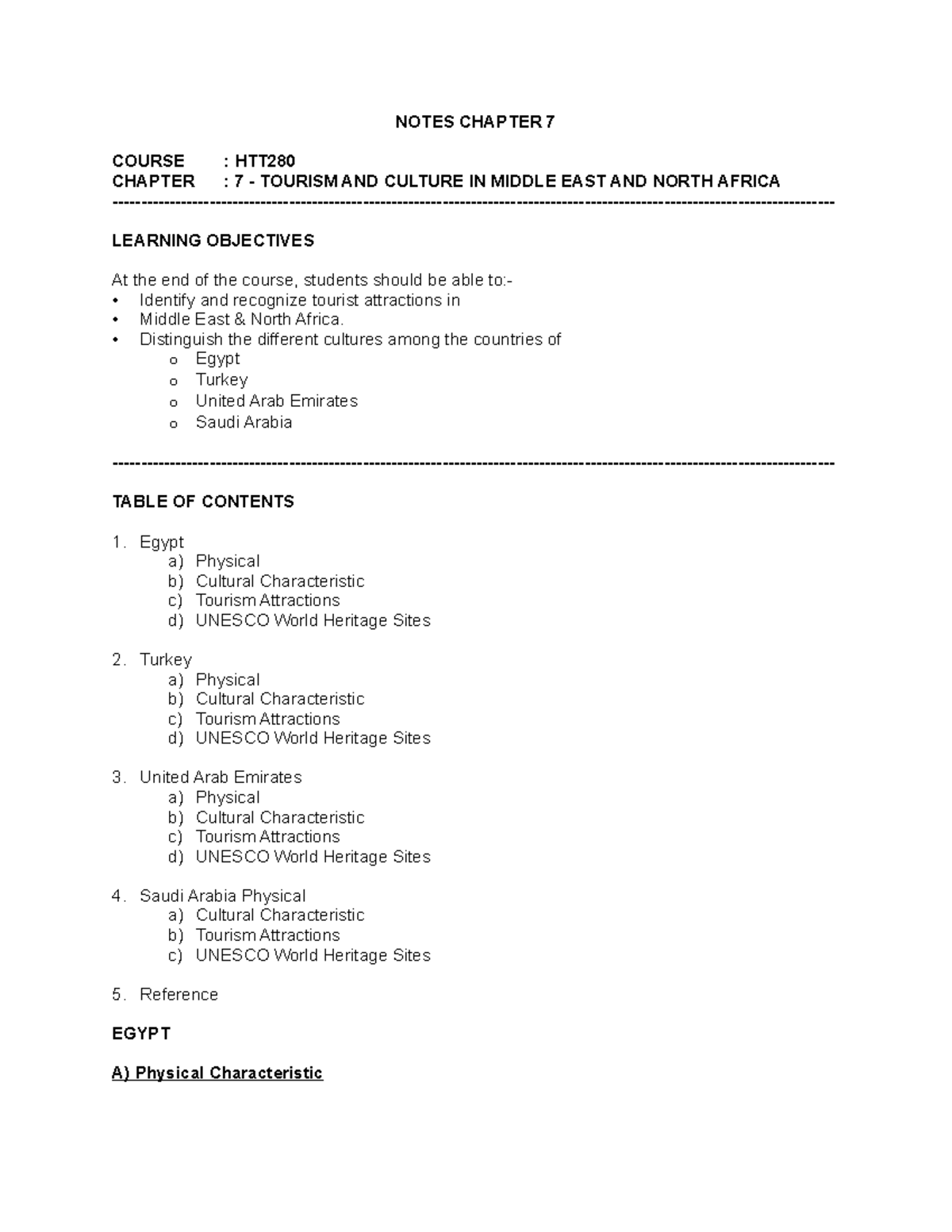 Notes Chapter 7 - only for uitm student that takes htt280 subject ...
