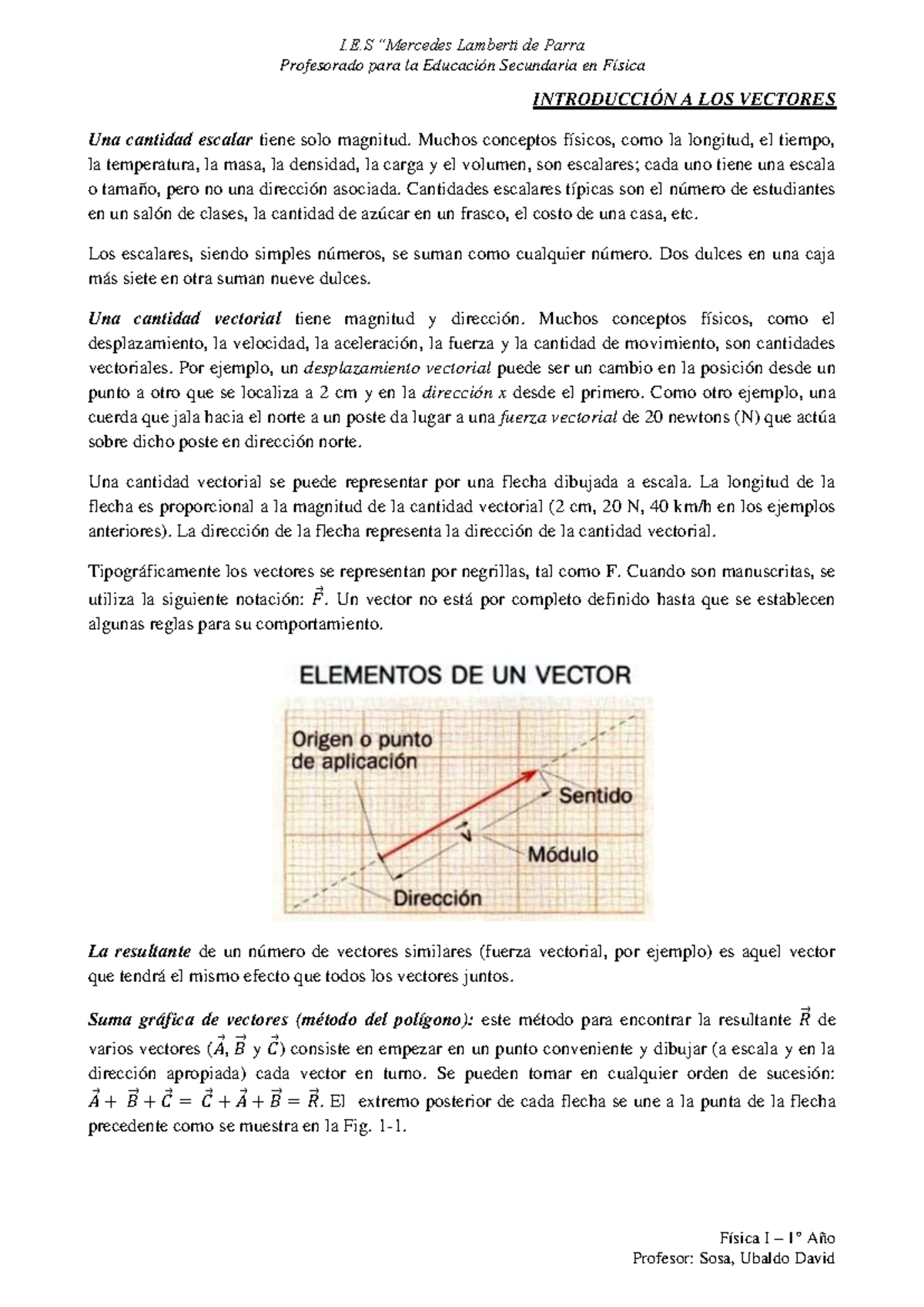 Introducción a los Vectores-Unidad 1- Parte 1 - Profesorado para la ...