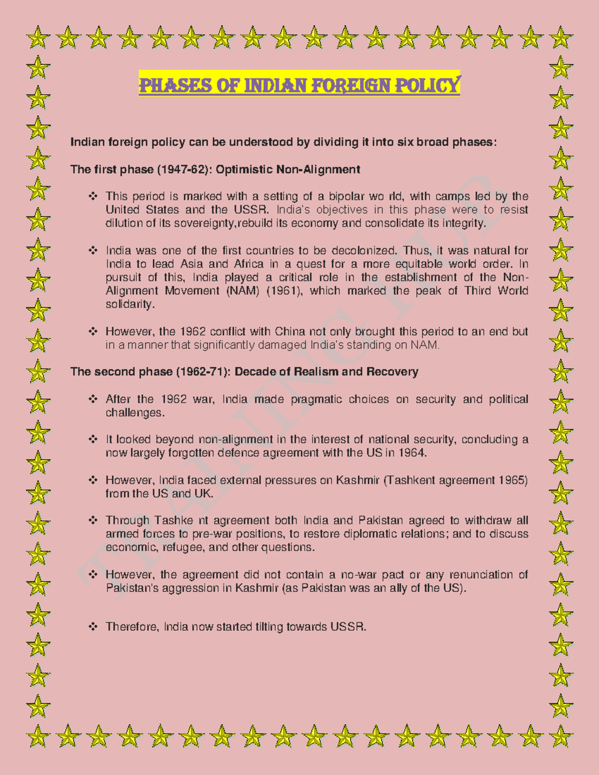 Phases of Indian Foreign Policy - Phases of Indian Foreign Policy ...