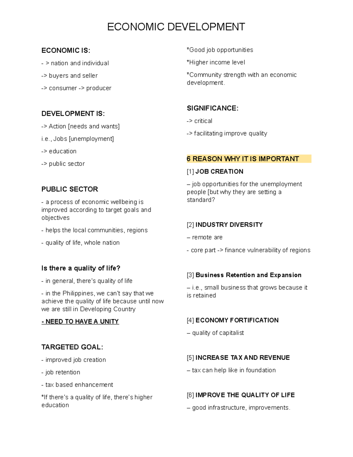 WHAT Economic IS - From. CAE12 Professor. - ECONOMIC DEVELOPMENT ...