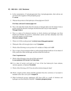 SAS for Biochemistry BIO 024 Module 8 - Student Activity Sheet Module Name: - Studocu
