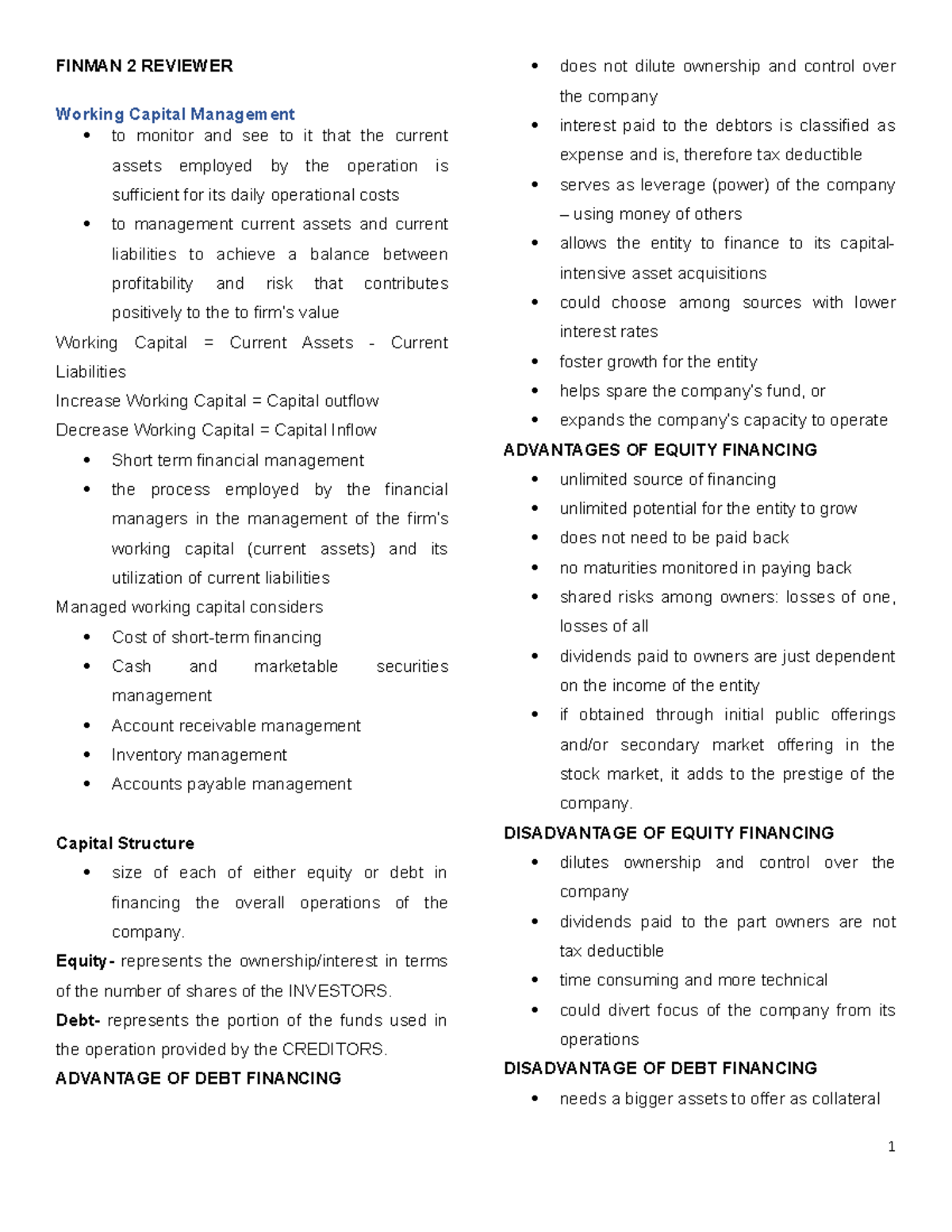 Finman 2 Reviewer WR - Written reports - FINMAN 2 REVIEWER Working ...