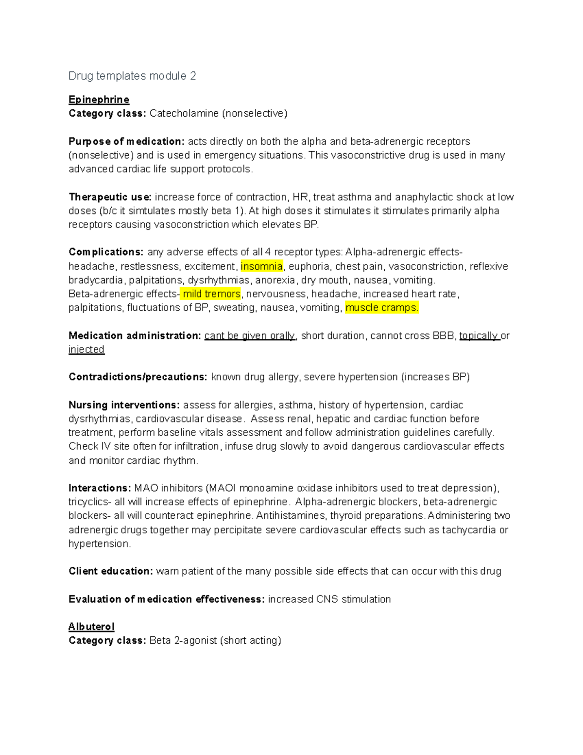 Drug templates module #2 - This vasoconstrictive drug is used in many ...