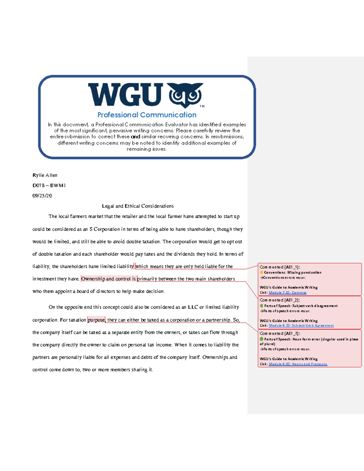 479 BWM Task-2-09 - Task 2 - D174 - WGU - Studocu