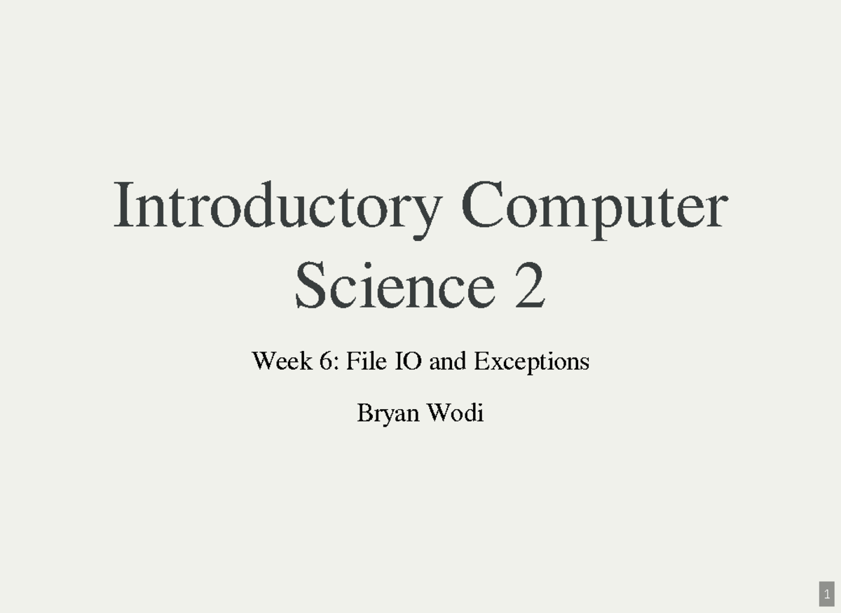 Index 6 - COMP 1020 notes - / Introductory ComputerIntroductory ...