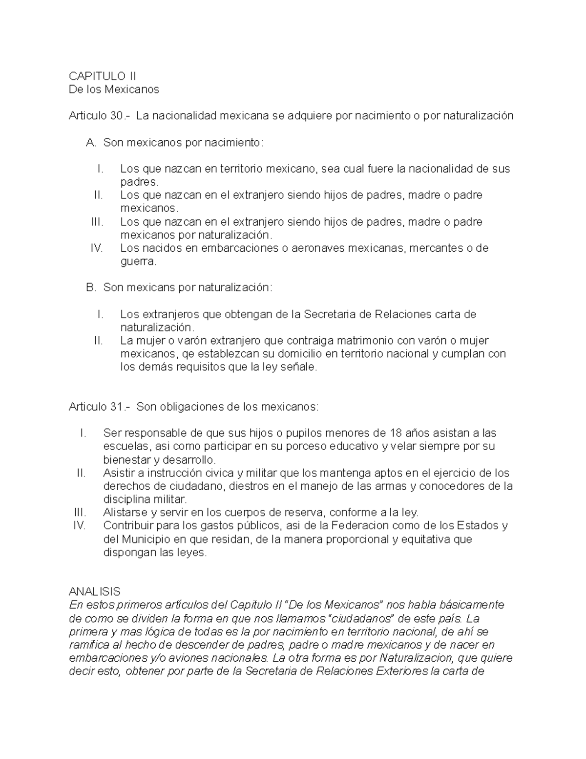 Actividad 1 - material de estudio - CAPITULO II De los Mexicanos ...
