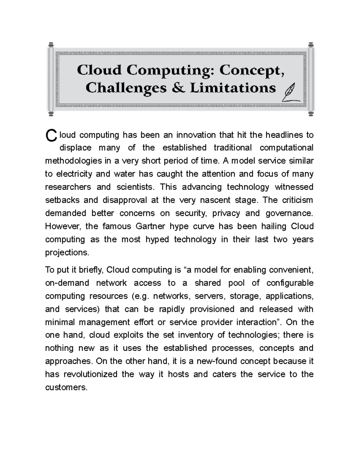 Cloud computing concept challenges and limitations - C loud computing ...