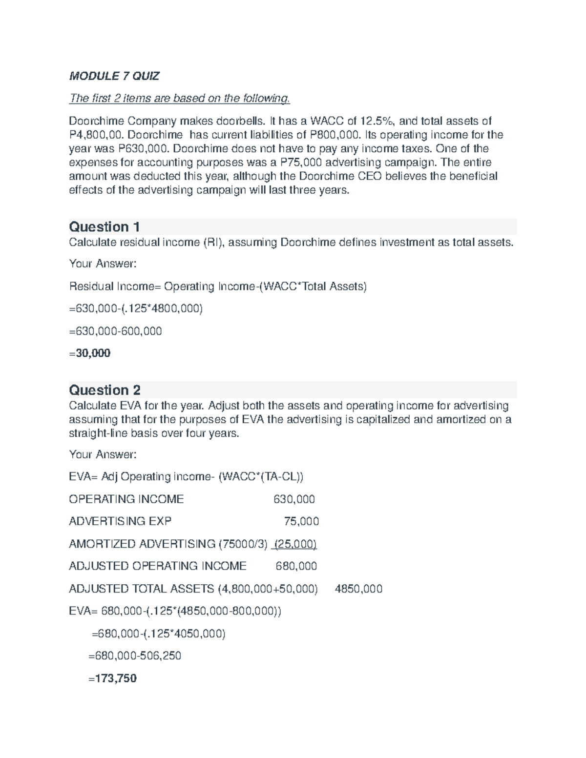 Accounting theory quizzes - MODULE7QUIZ ...