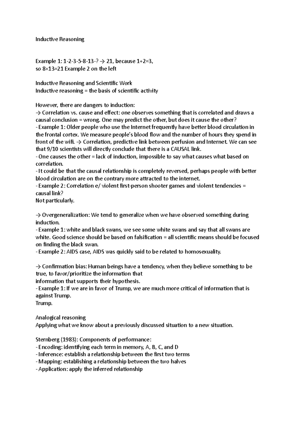 Inductive Reasoning - General Psychology - Inductive Reasoning Example ...
