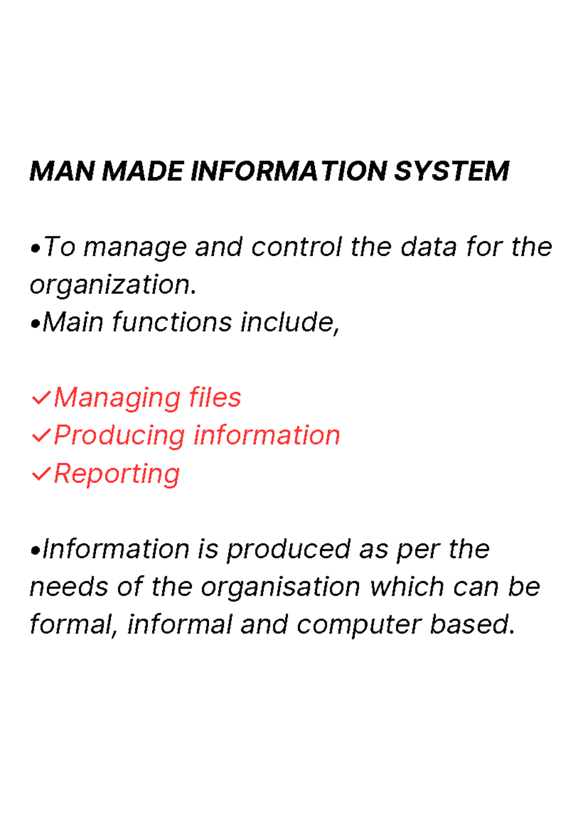 Man made information system - Bachelor in Business Administration - MAN ...