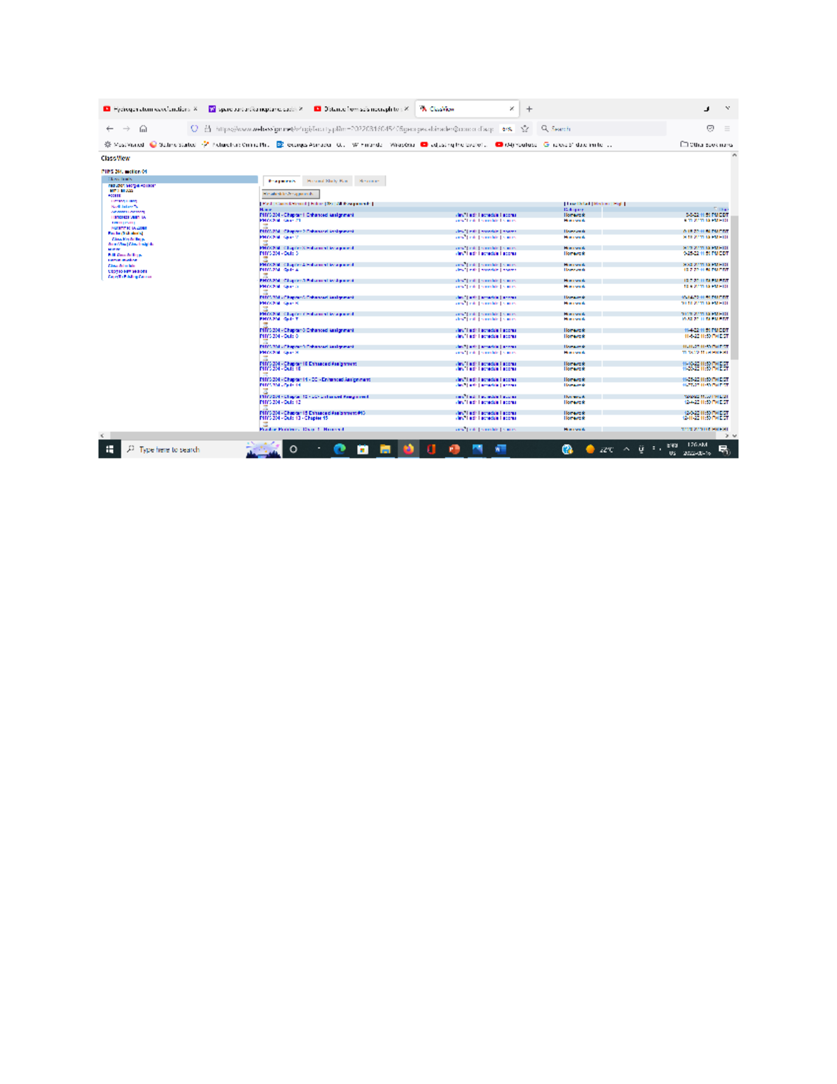 2 - Dates of Assignments and Quizzes PHYS 204 - Section 01 -Fall 2022 ...
