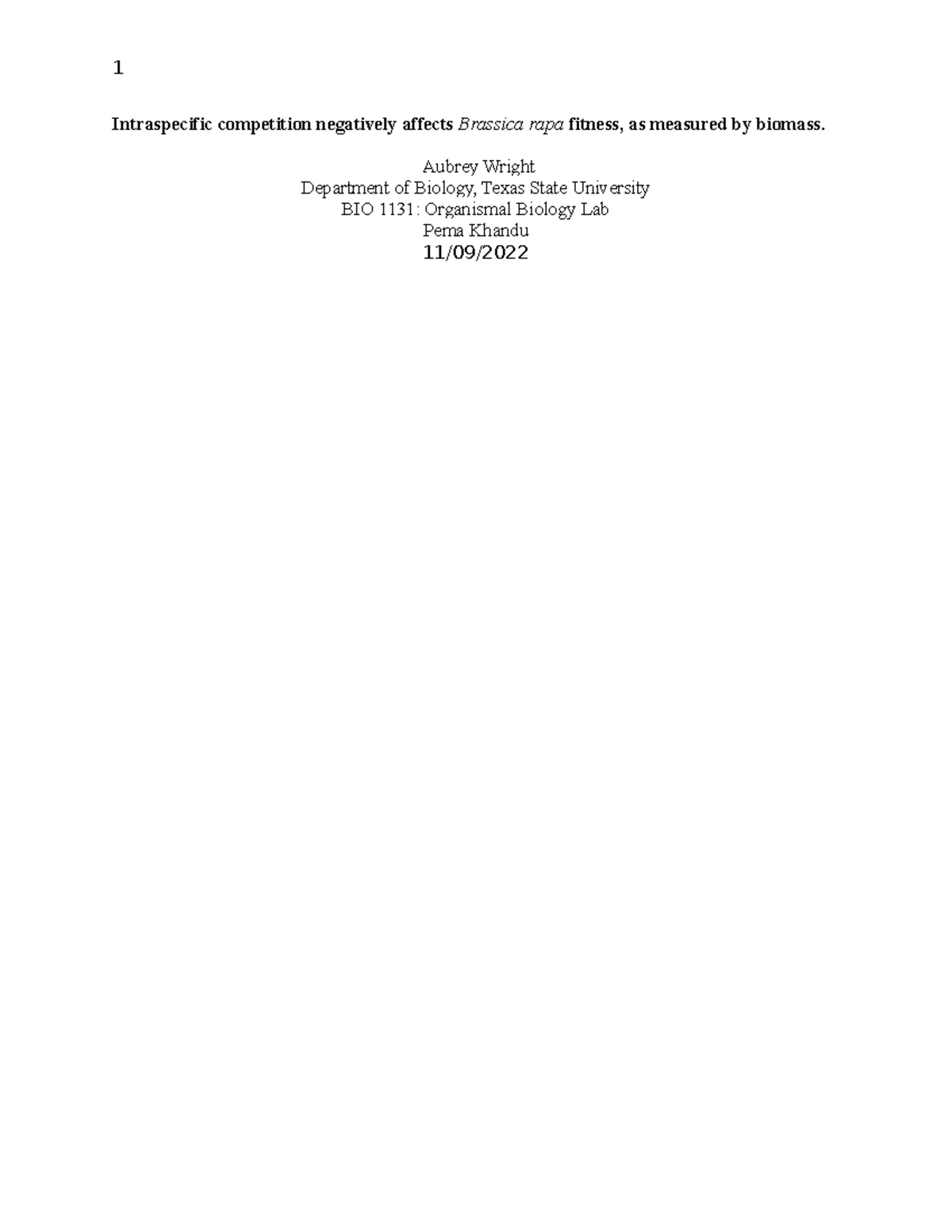 Final Draft - Scientific Paper - Intraspecific competition negatively ...