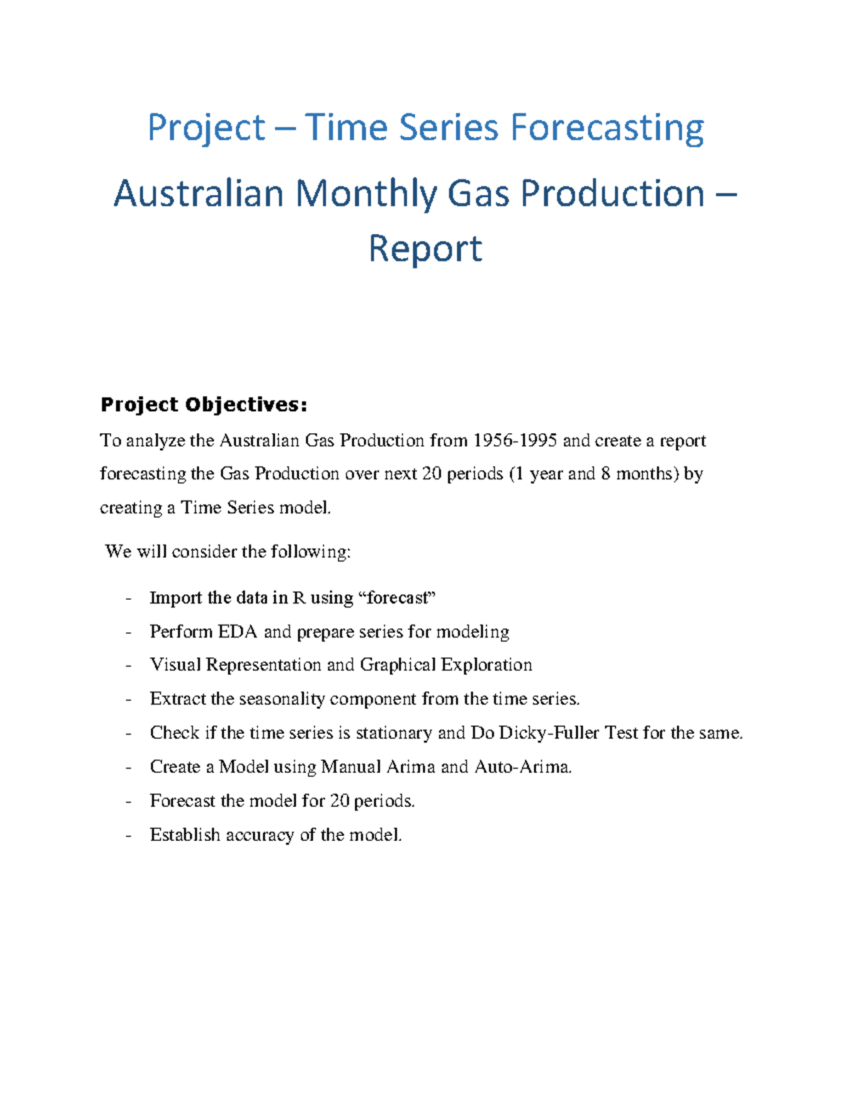 Time series project - Lovely Professional University - Project – Time ...